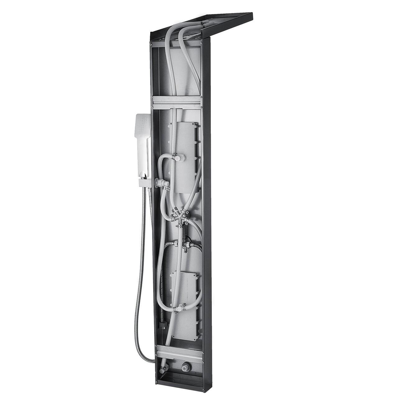 Panou dus hidromasaj, Vevor Inox Negru, 5 functii, Led, 122x6.6x20cm ...