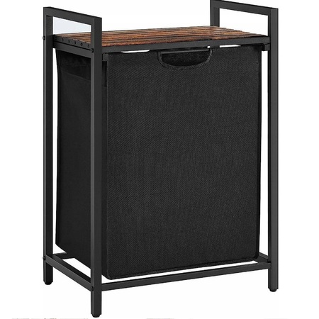 Cos de rufe din lemn, 65l, cu sac detasabil, Maro/Negru 72x50x33cm Muvu ...