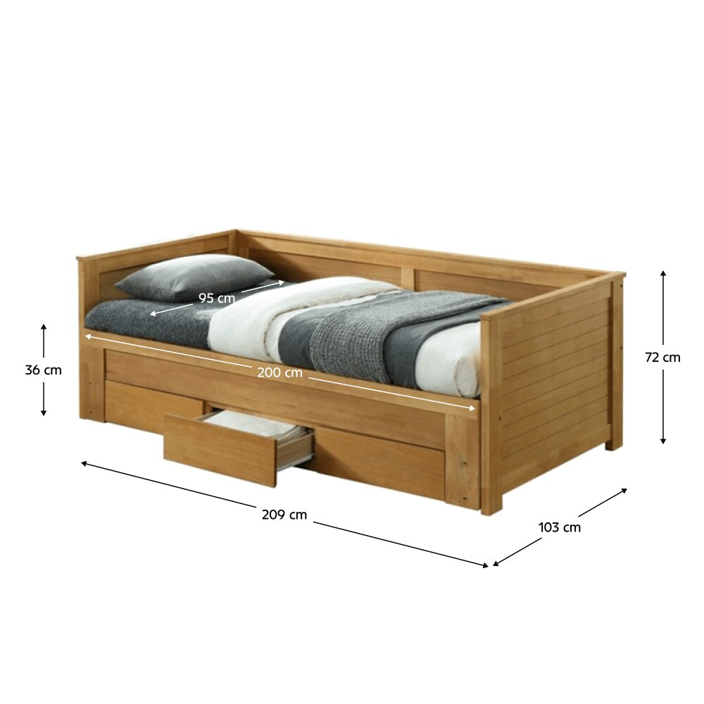 Pat extensibil lemn stejar Goreta 209x103x72 cm - eMAG.ro