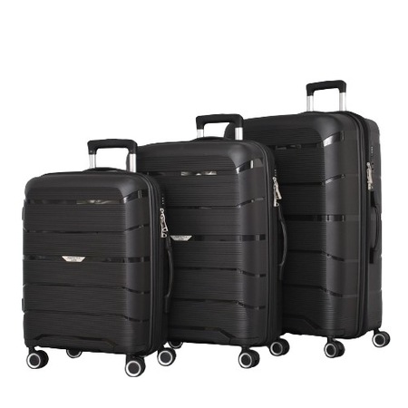 Set valize, Perfect line, 76/49/31 cm, Negru - eMAG.ro