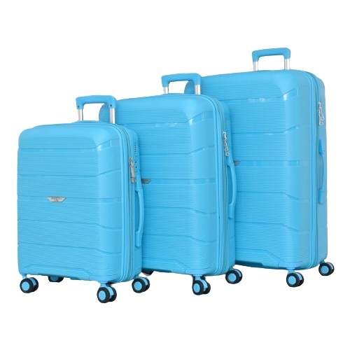 Set valize, Perfect line, 76/49/31 cm, Albastru - eMAG.ro