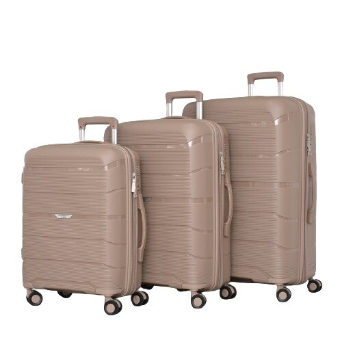 Set valize, Perfect line, 76/49/31 cm, Bej - eMAG.ro