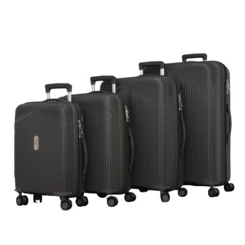 Set valize, Perfect line, 76/50/30 cm, Gri inchis, 4 buc - eMAG.ro