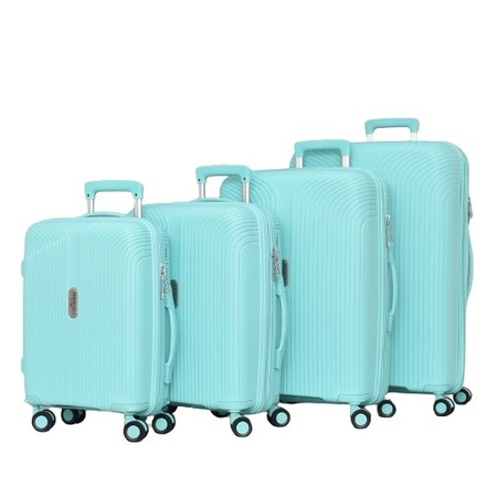 Set 4 valize, Perfect line, 76/50/30 cm, Turcoaz - eMAG.ro