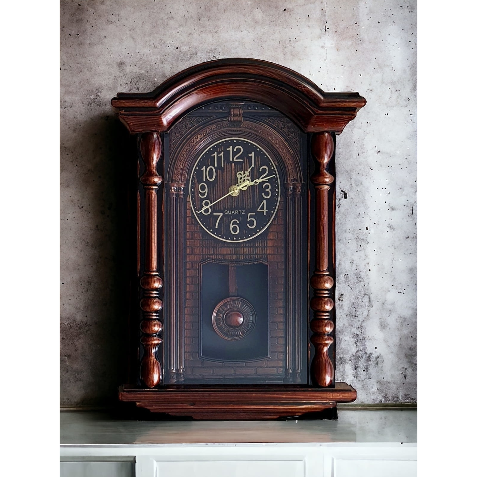 Ceas de perete cu pendul rustic 44 cm - eMAG.ro
