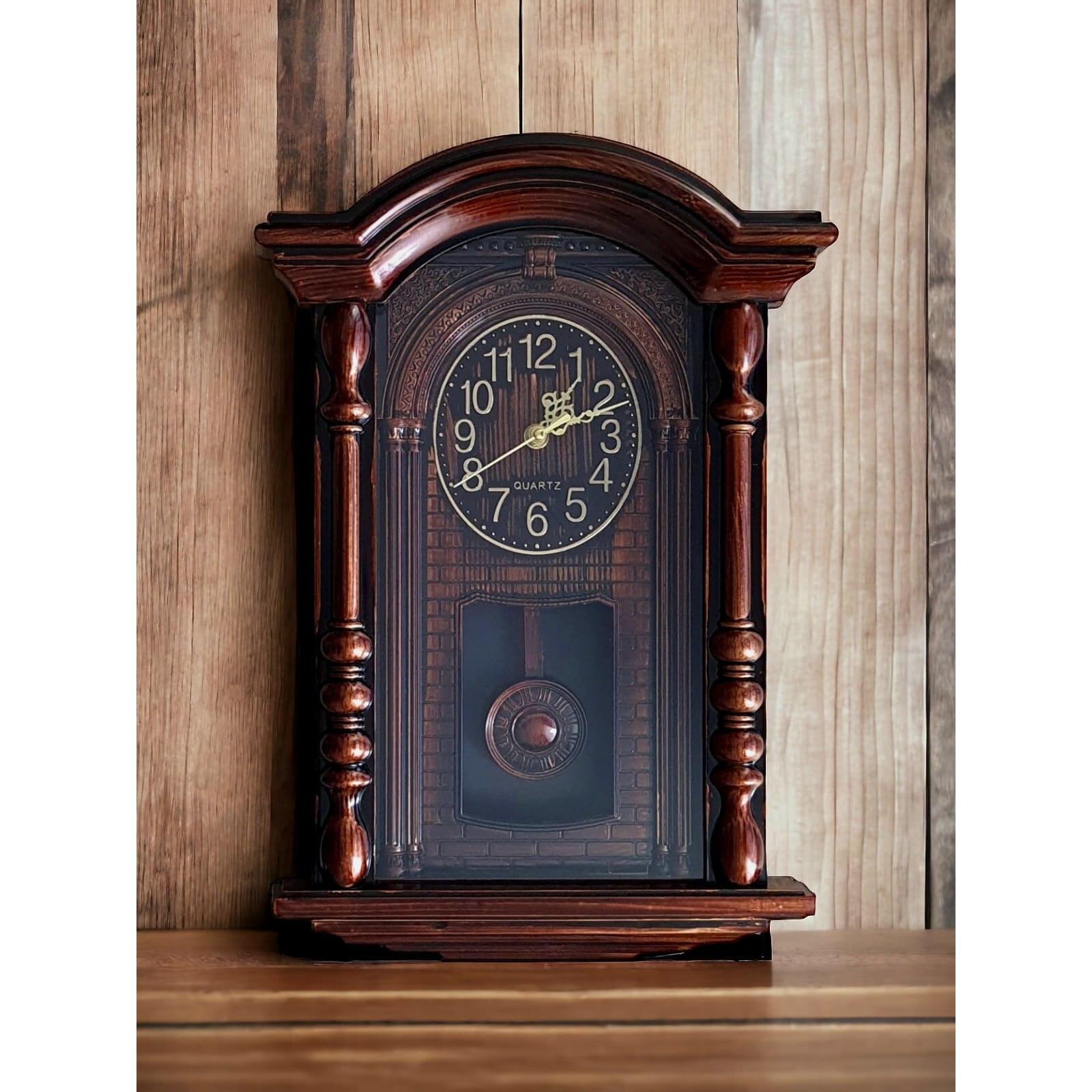Ceas de perete cu pendul rustic 44 cm - eMAG.ro