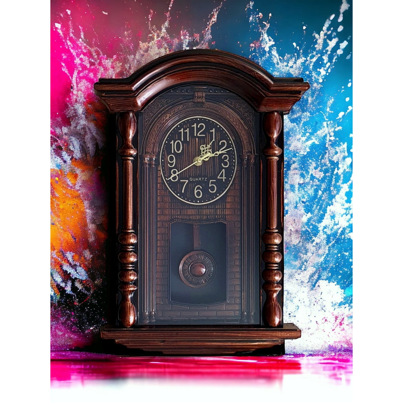 Ceas de perete cu pendul rustic 44 cm - eMAG.ro