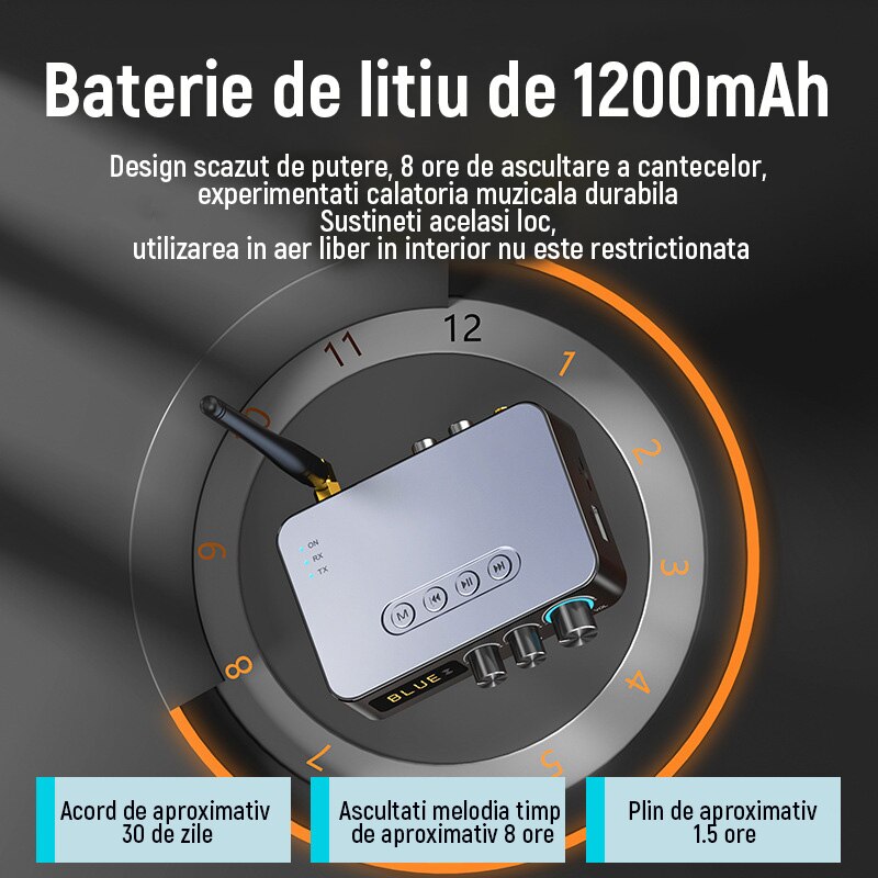 Adaptor Bluetooth receptor audio 2 in 1, Cu telecomanda, Bluetooth 5.1 ...