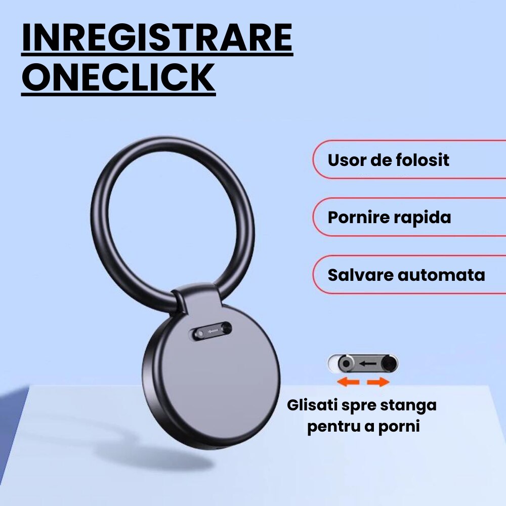 Mini reportofon spion tip breloc activat vocal S30, 32 GB, Timp ...