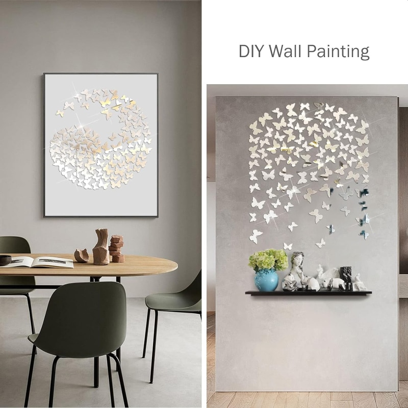 Oglinzi CCmax, Model Fluturi, Argintiu, Acrilice, Autoadezive pentru ...