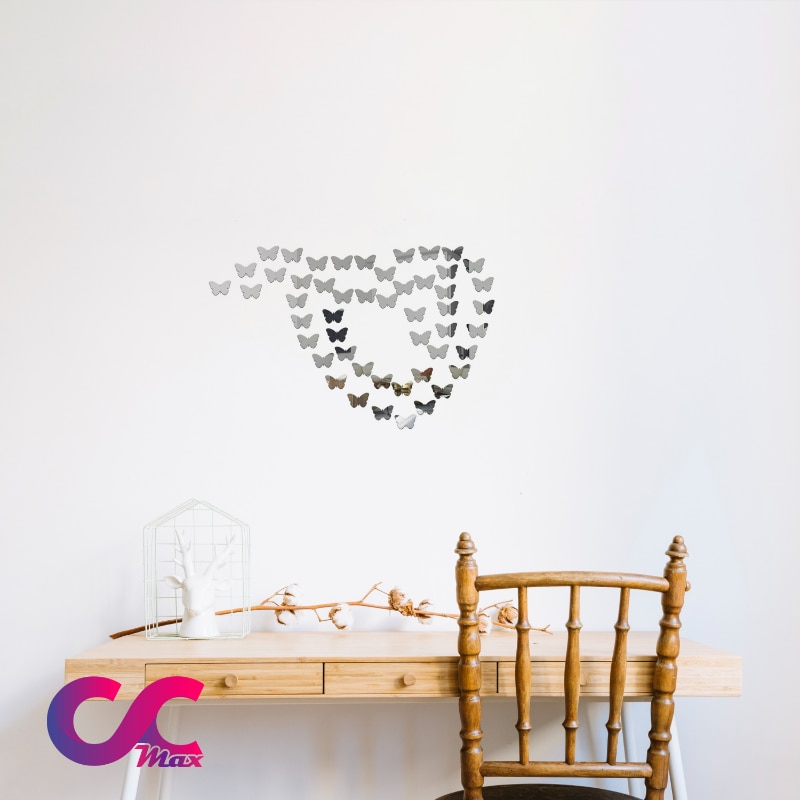 Oglinzi CCmax, Model Fluturi, Argintiu, Acrilice, Autoadezive pentru ...