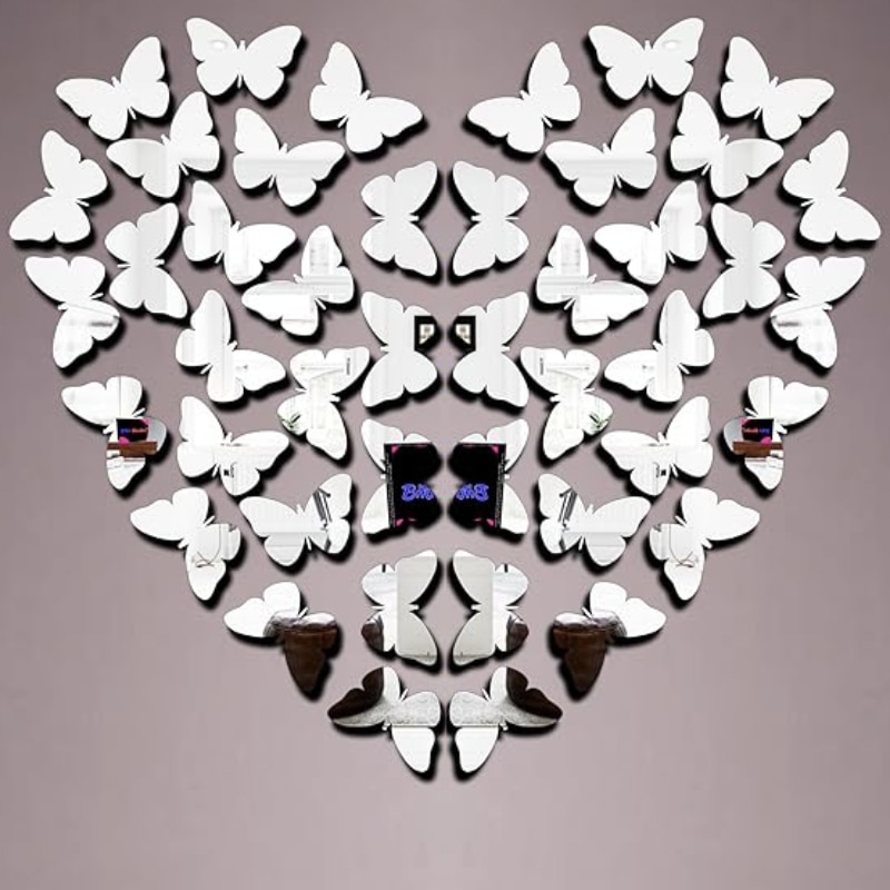 Oglinzi CCmax, Model Fluturi, Argintiu, Acrilice, Autoadezive pentru ...