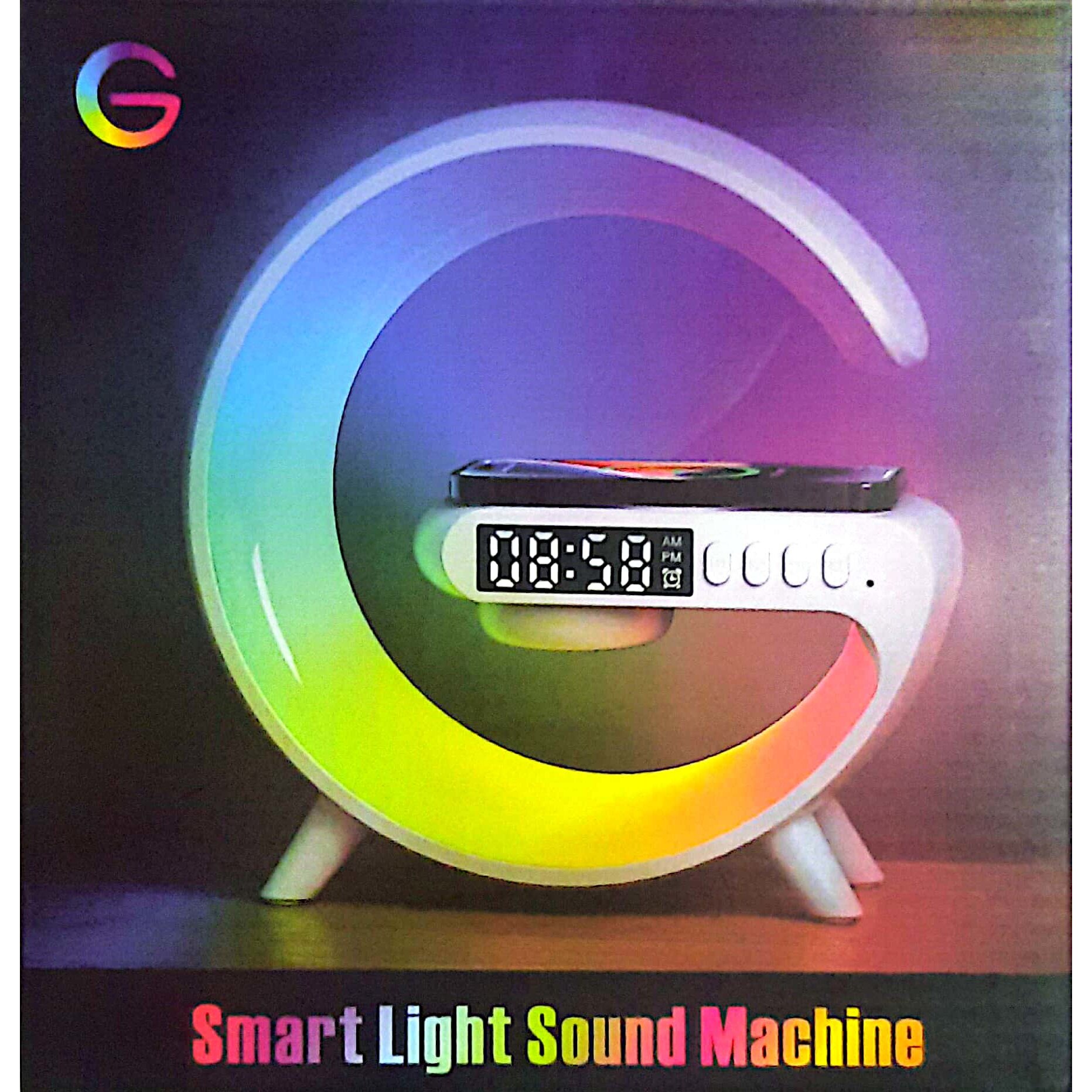 Lampa Smart LED RGB, Incarcator Wireless Incorporat, Sincronizare ...
