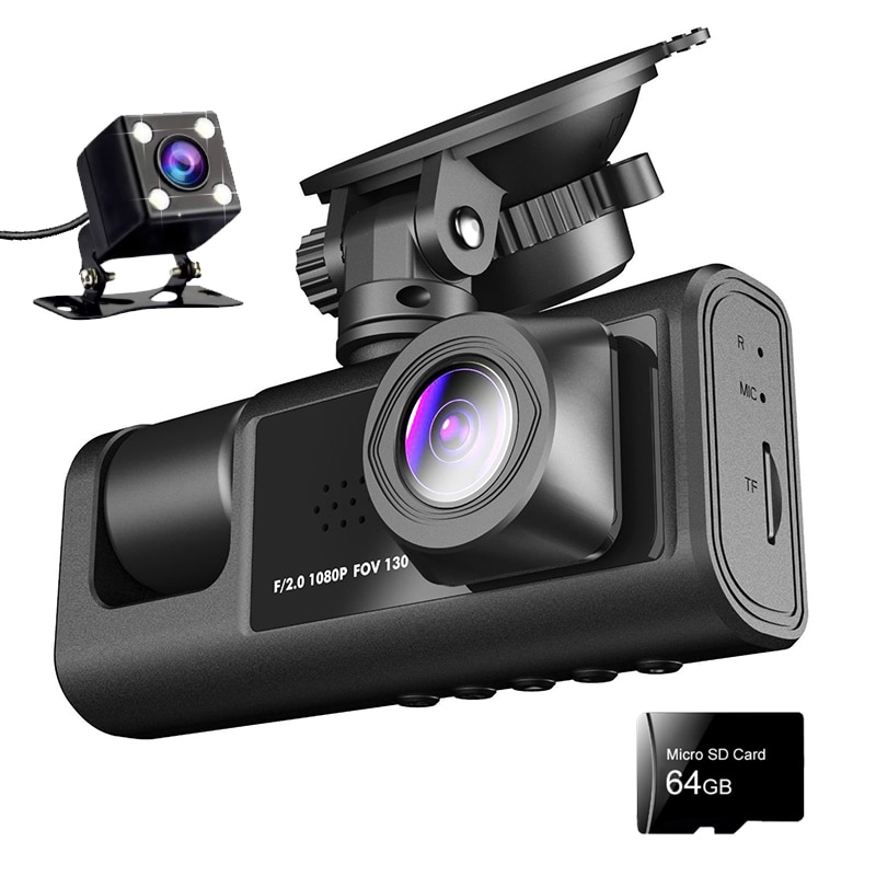 Camera auto tripla de bord Full HD 1080P, Chucai, 3 Lentile, Unghi ...