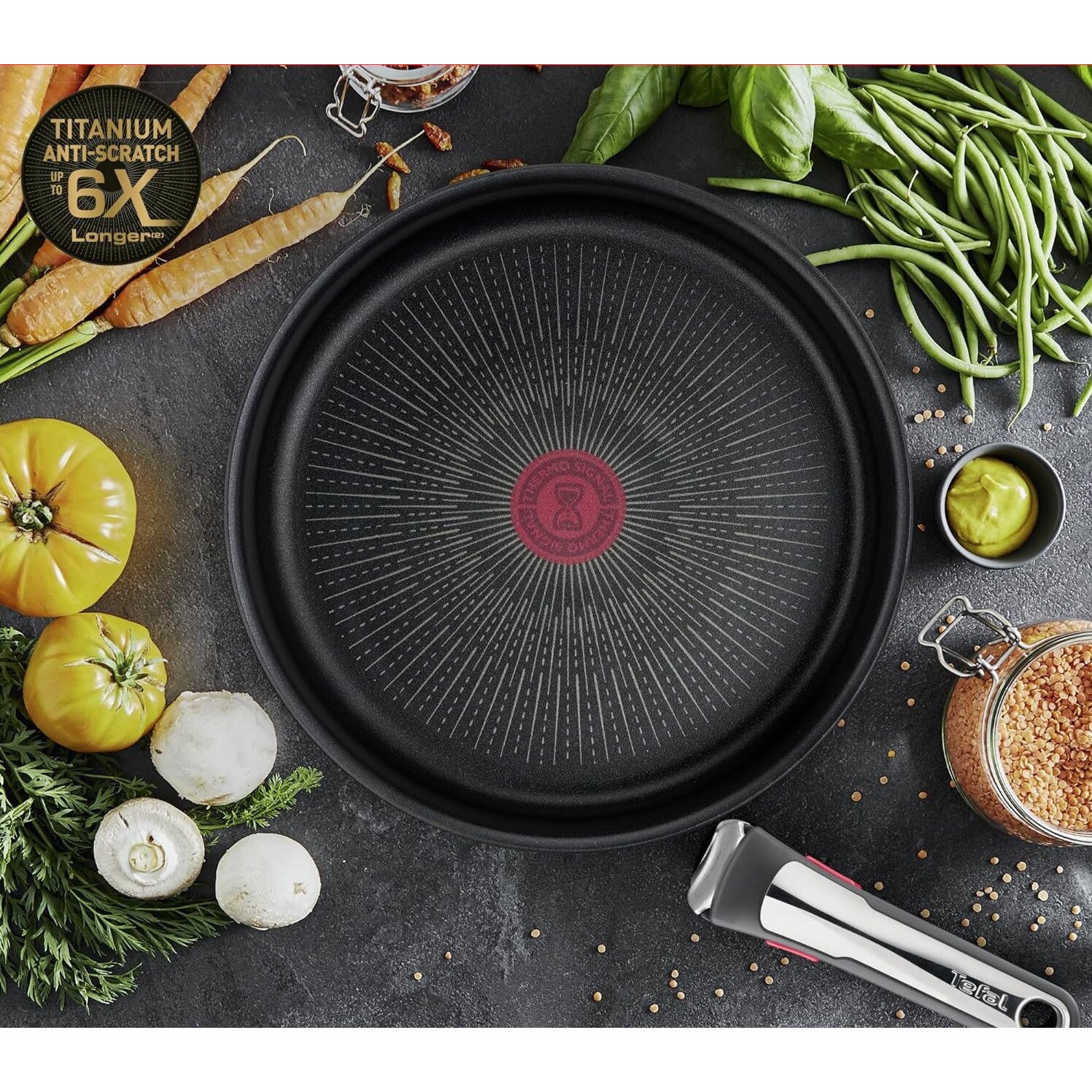 Set 2 tigai Tefal Ingenio Preference On, 22+26 cm, ThermoSpot, maner ...