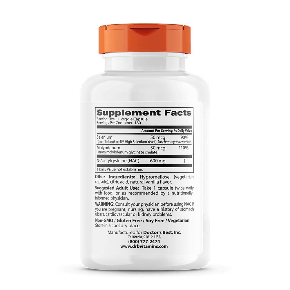 Doctor's Best Regulatoare de detoxifiere NAC (180 de capsule vegetale ...