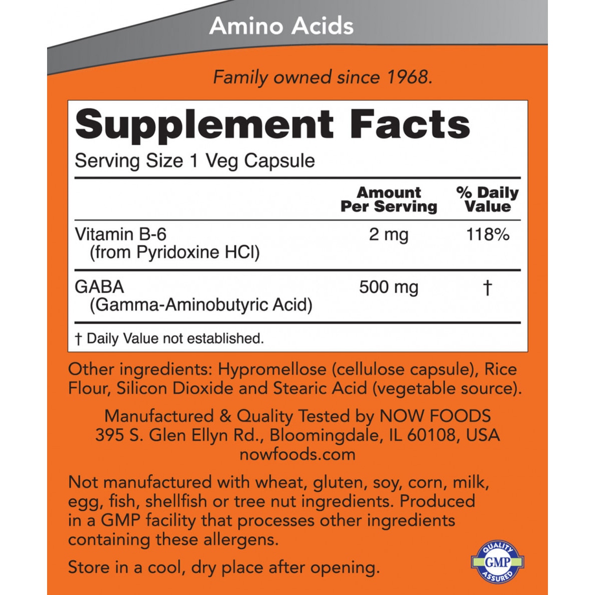 Now Foods Gaba 500 MG (200 capsule vegetale) - eMAG.ro