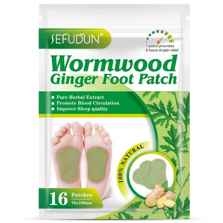 Set 16 Plasturi pentru Talpi cu Pelin si Ghimbir pentru Calmarea si ...