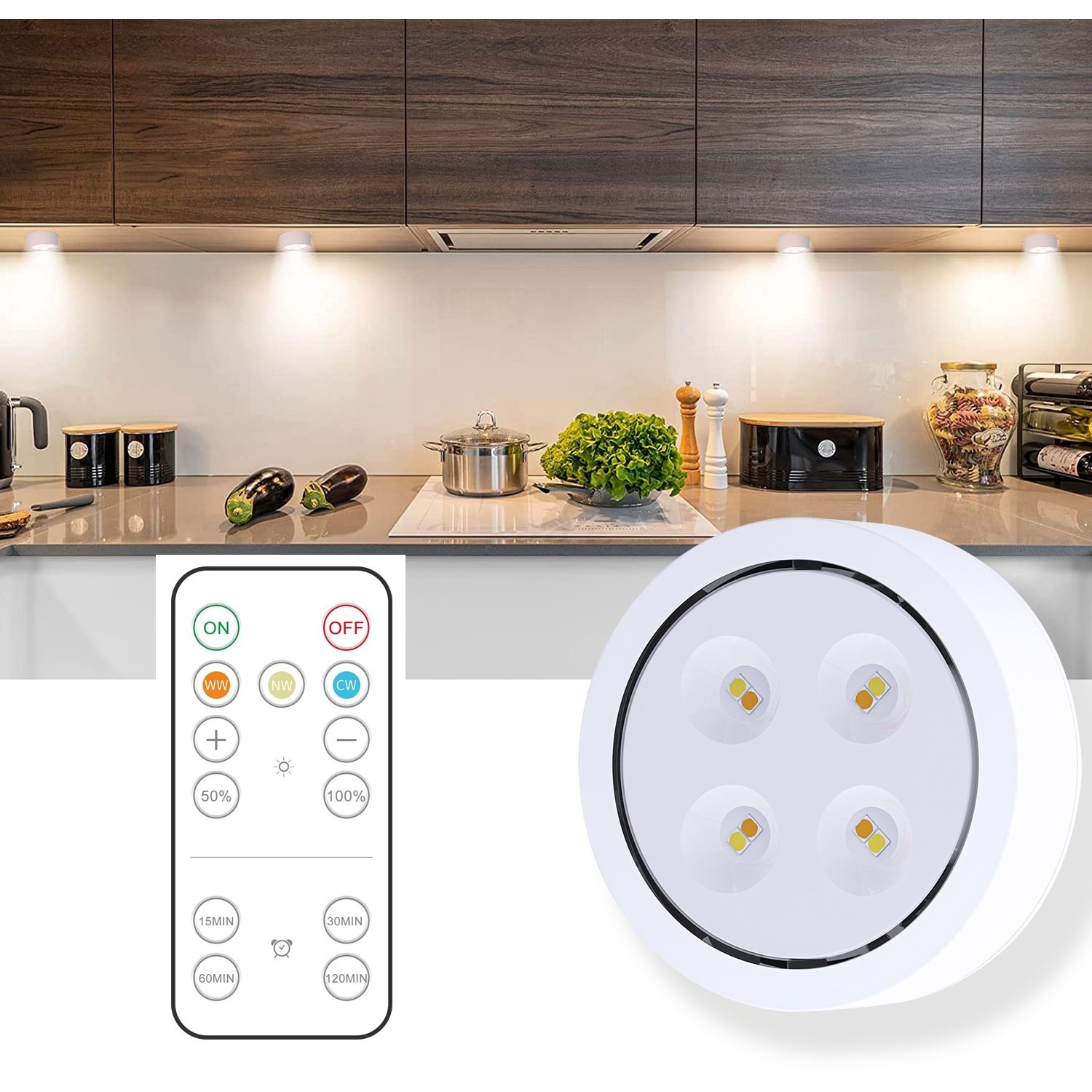 Set de 6 Lampi Led Flippy, Fara Fir, Cu Baterii, 3 Culori de Lumina, cu ...