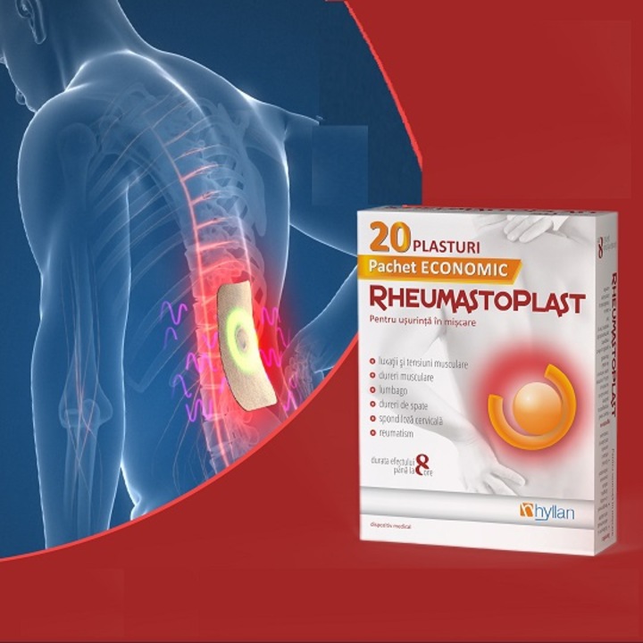 Plasturi pentru usurinta in miscare, RheumastoPlast, 20 bucati, Hyllan ...