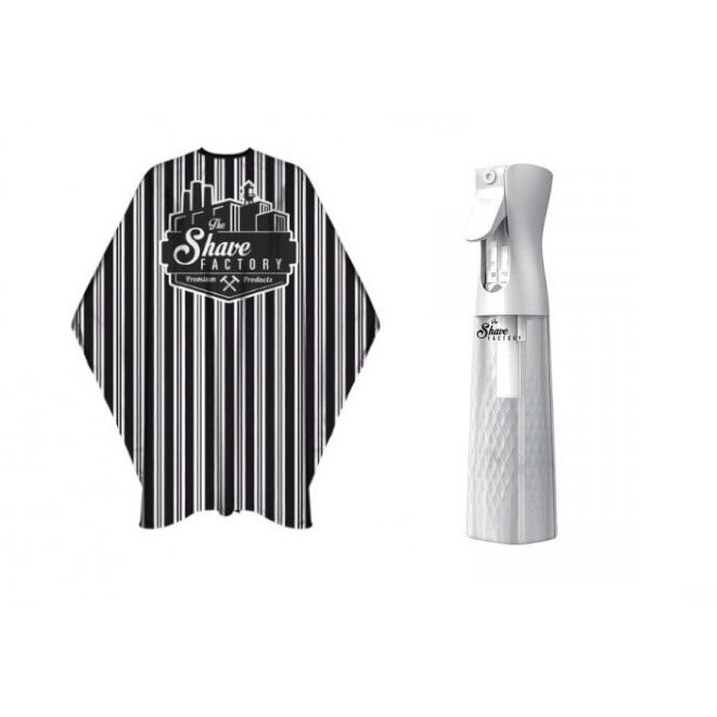 Set Profesional The Shave Factory pentru Frizerie - Pelerina Barber Premium Strips si ...