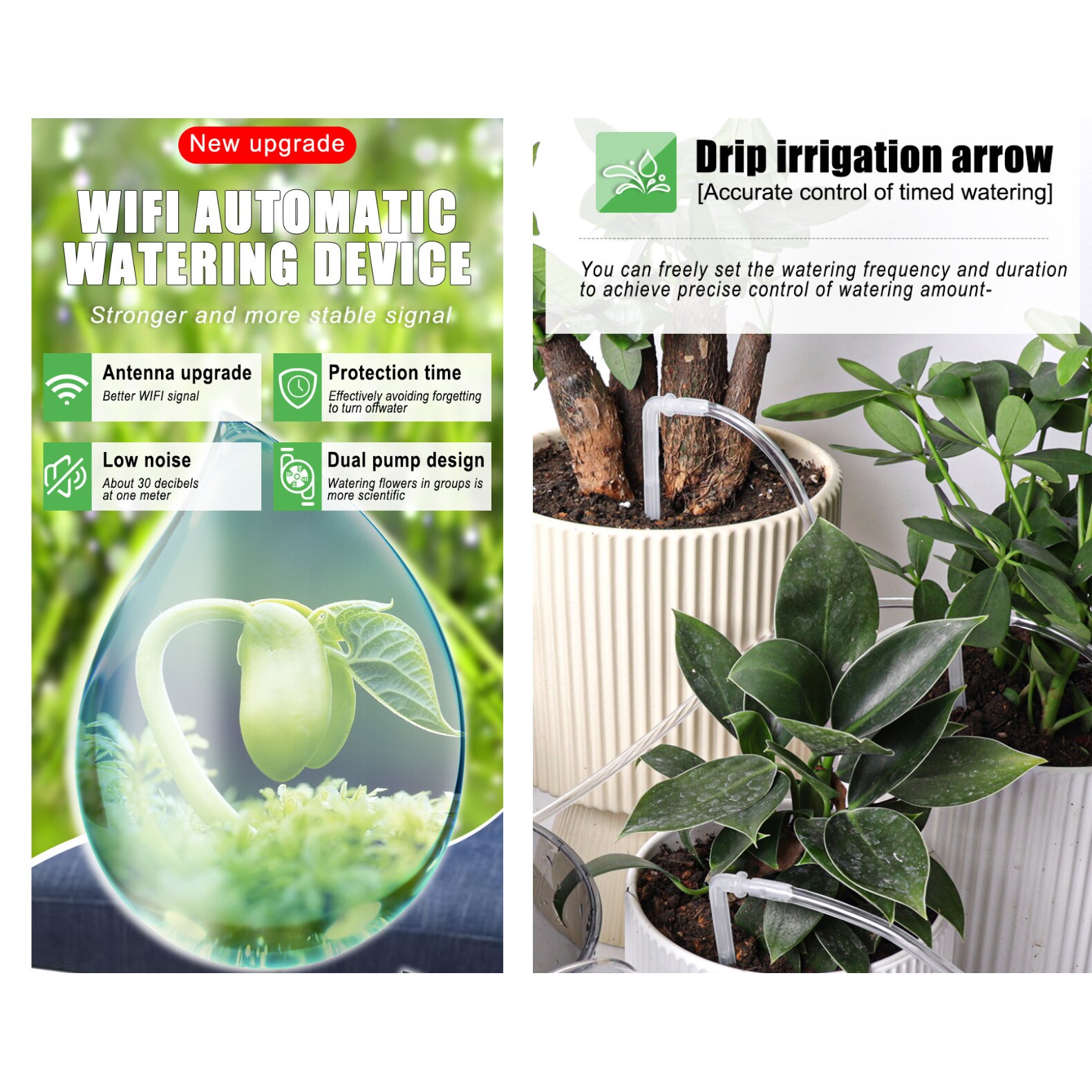 Kit de irigare la radacina plantelor, Florilor, WIFI, pentru 20 Ghivece ...