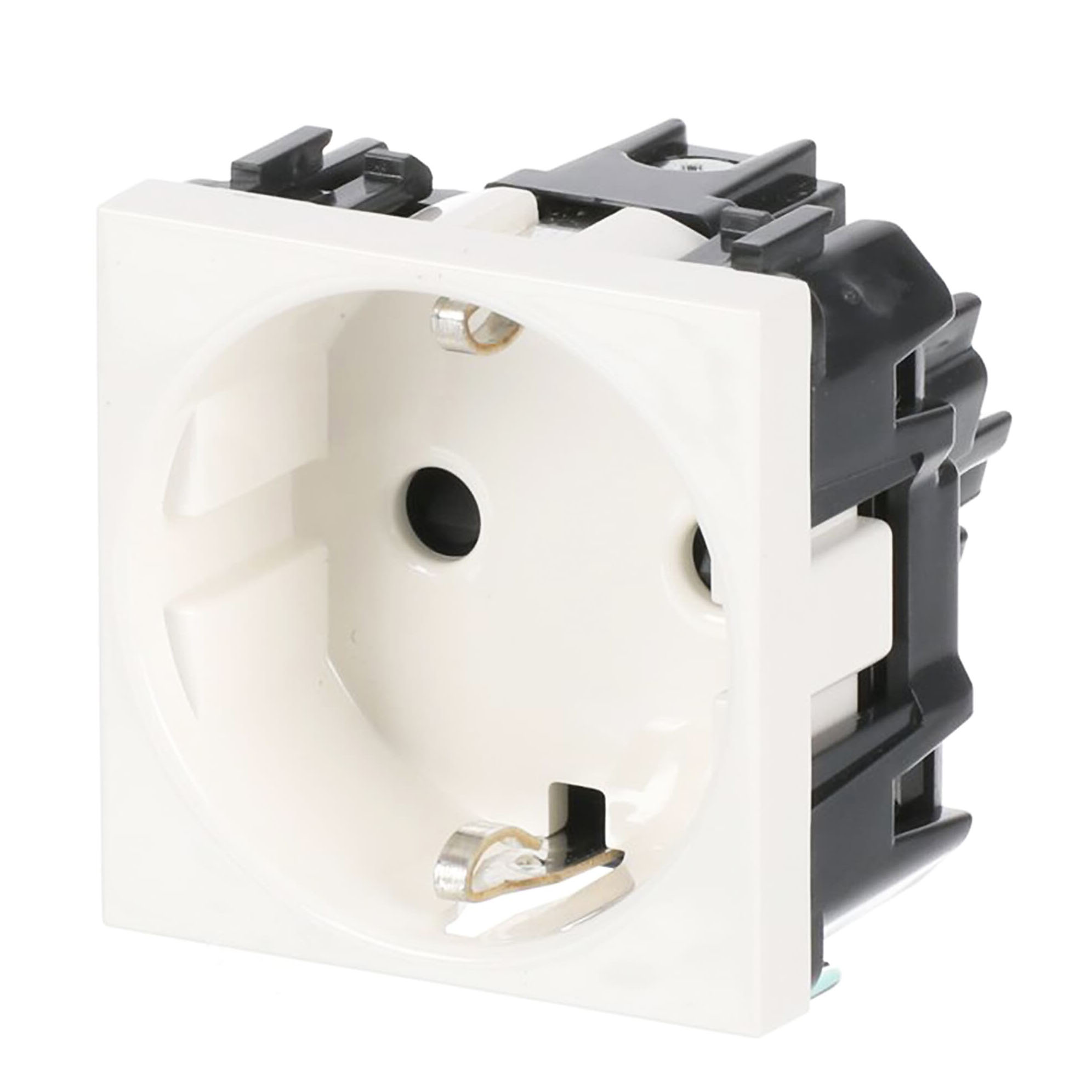 Priza simpla cu impamantare ABB Zenit 2CLA228800N1101, 2 module, protectie copii, alba - eMAG.ro