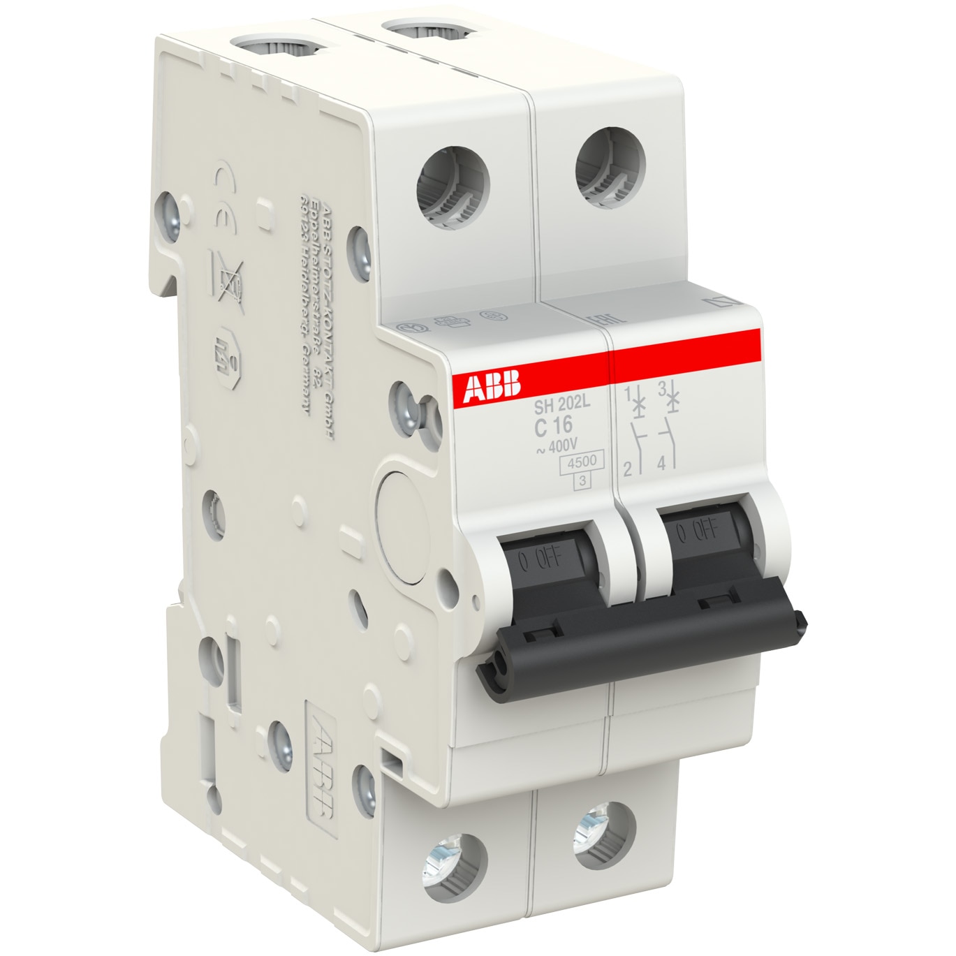 Siguranta electrica automata ABB 2CDS242001R0164, latime 2 module, 4,5KA, 2P, caracteristica C ...