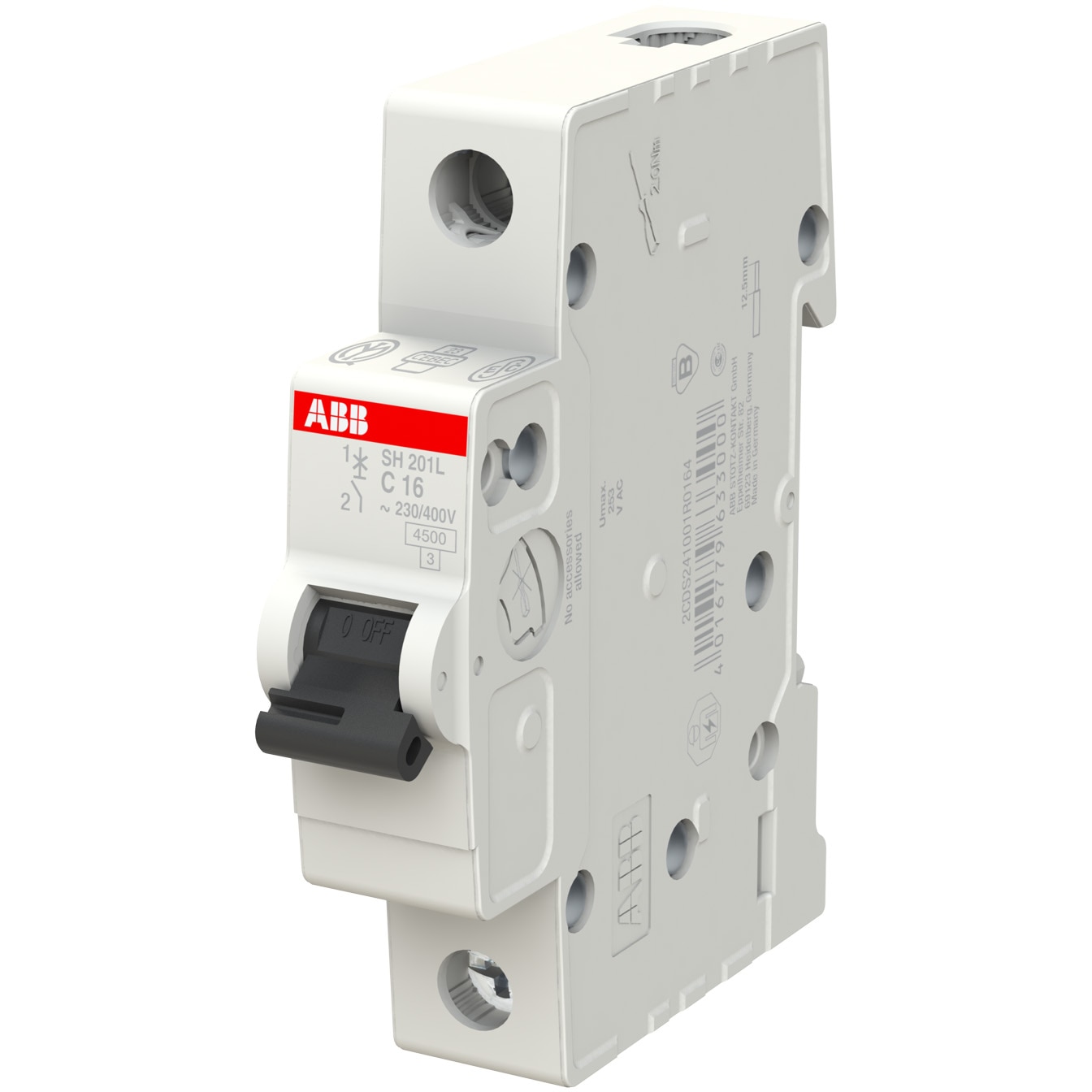 Siguranta electrica automata ABB 2CDS241001R0164, latime 1 module, 4,5KA, 1P, caracteristica C ...