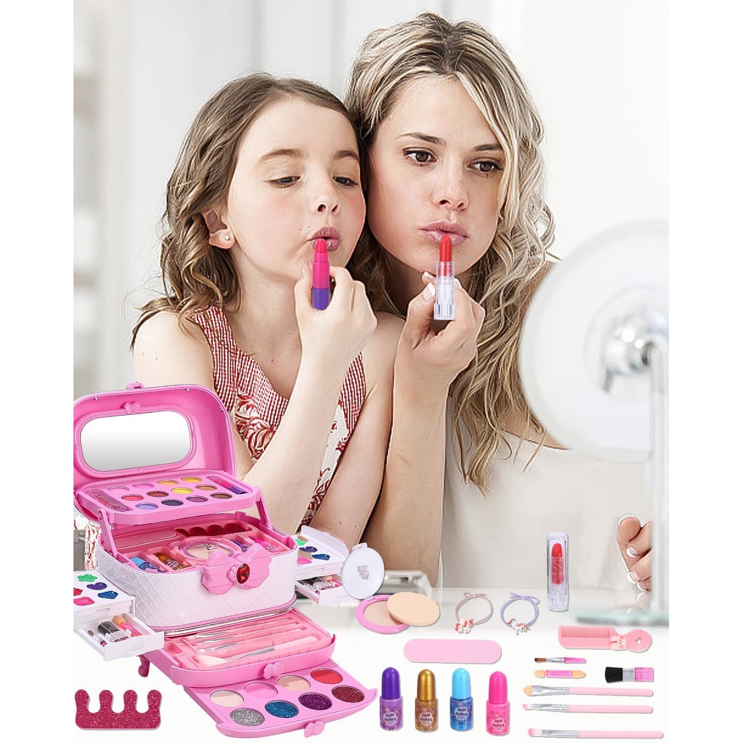 Trusa de machiaj pentru copii, Set Make-up WePro Store, solubile in apa ...