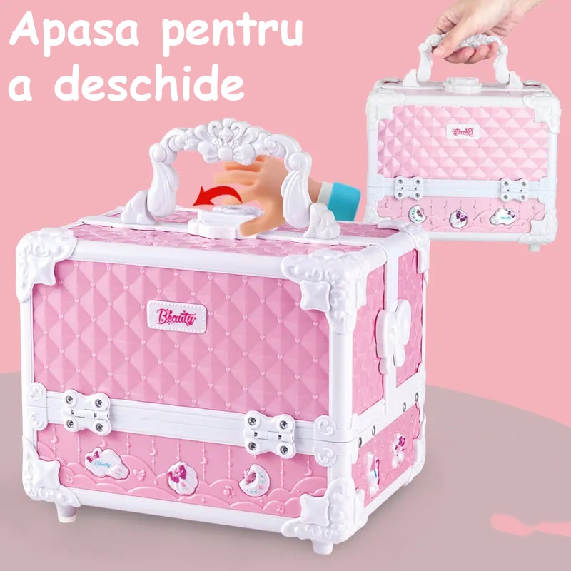 Trusa de machiaj copii WePro Store, 47 elemente pentru Make-Up, geanta ...