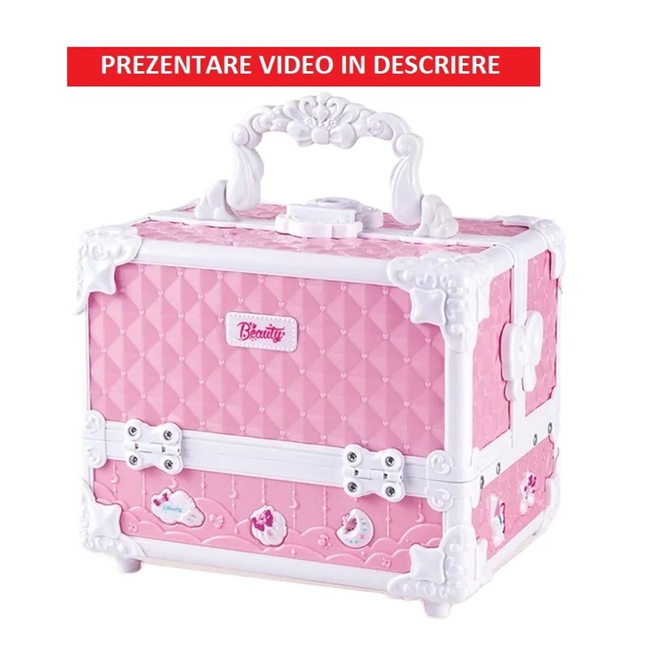 Trusa de machiaj copii WePro Store, 47 elemente pentru Make-Up, geanta ...