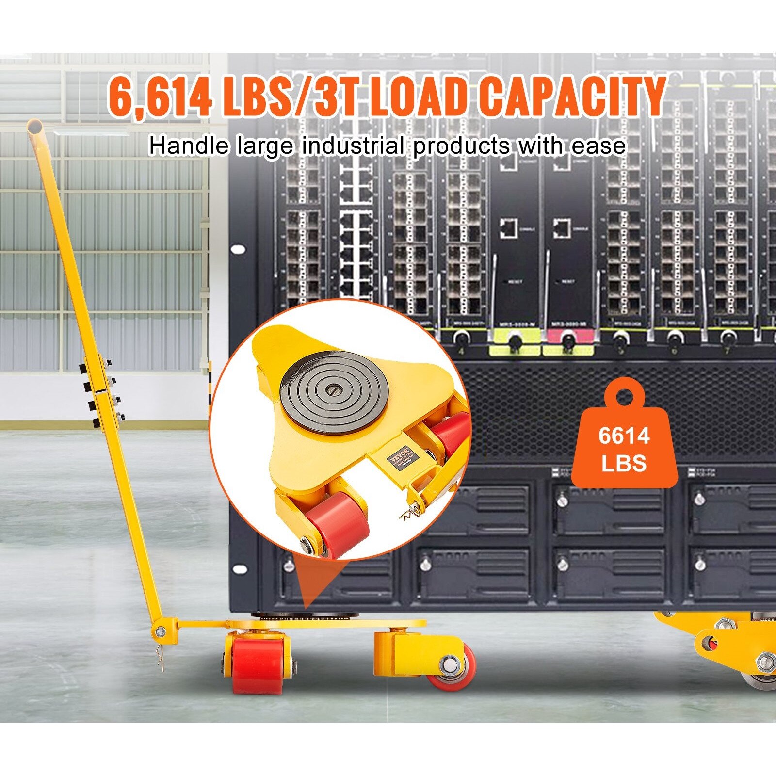 Platforma de transport rotativa cu roti pivotante, 3 tone - eMAG.ro