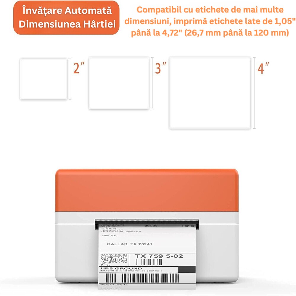 Imprimanta Termica Velixo®, pentru Etichete si AWB-uri, Viteza Printare ...