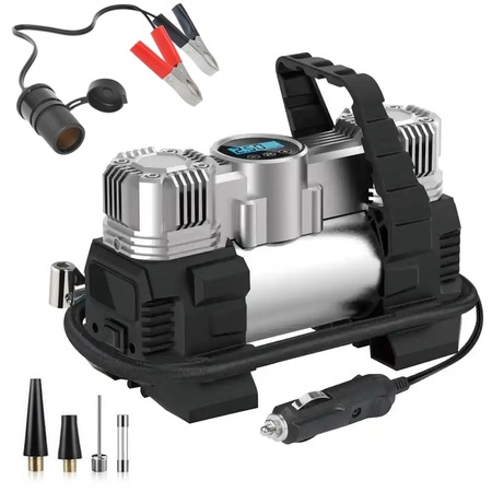 Compresor Auto Umflat Roti cu 2 Cilindri, Display Digital Programabil ...