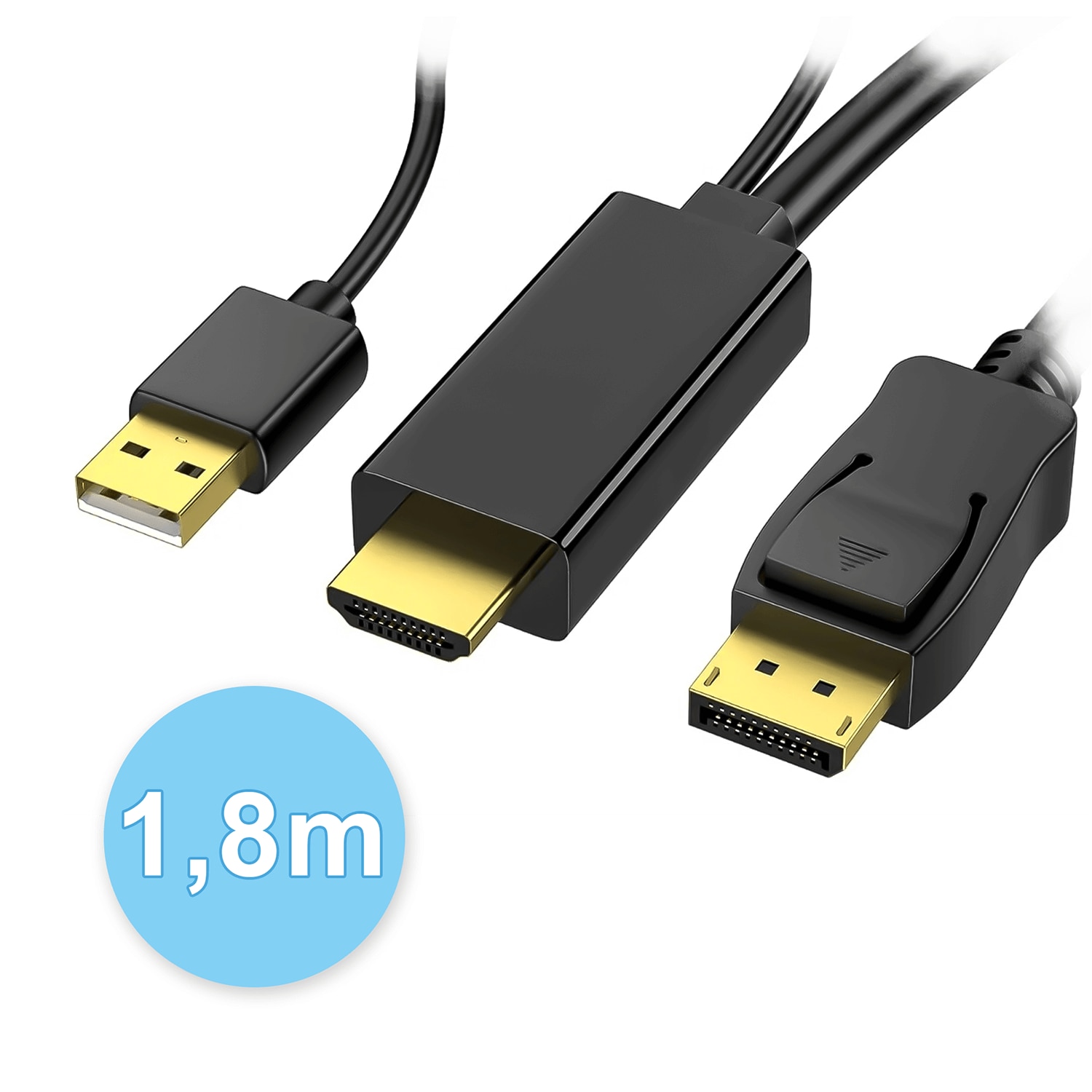 Cablu convertor HDMI la DisplayPort unidirectional 4K 60Hz 1440p 144Hz ...