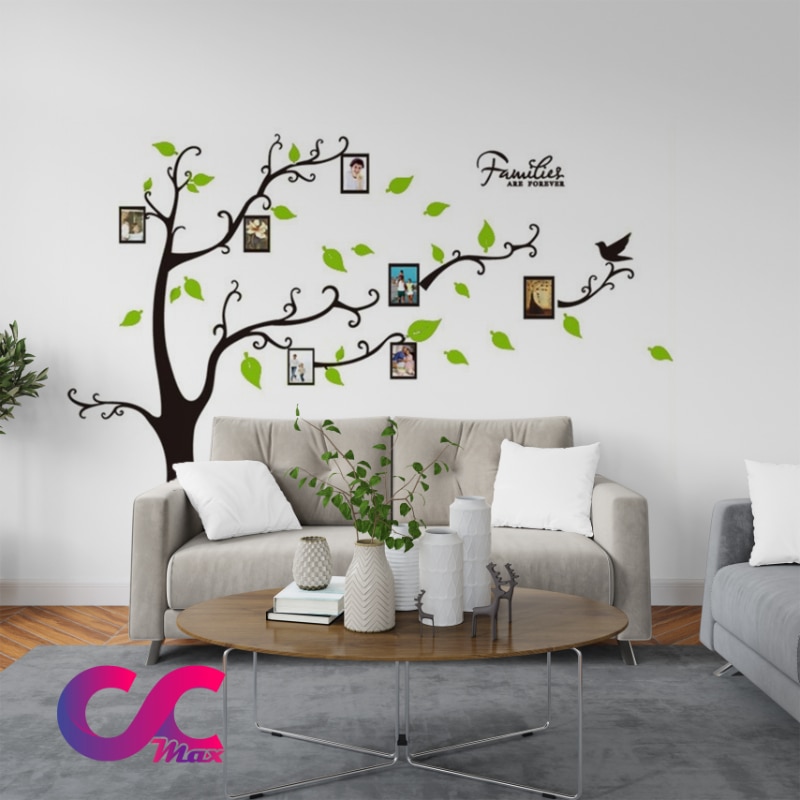 Sticker Decorativ Autoadeziv CCmax, Copac cu 7 Rame Foto, Negru ...