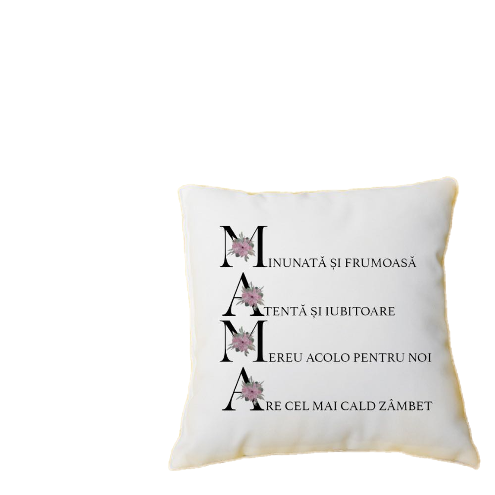 Perna personalizata cu mesaj pentru MAMA 40X40cm - eMAG.ro