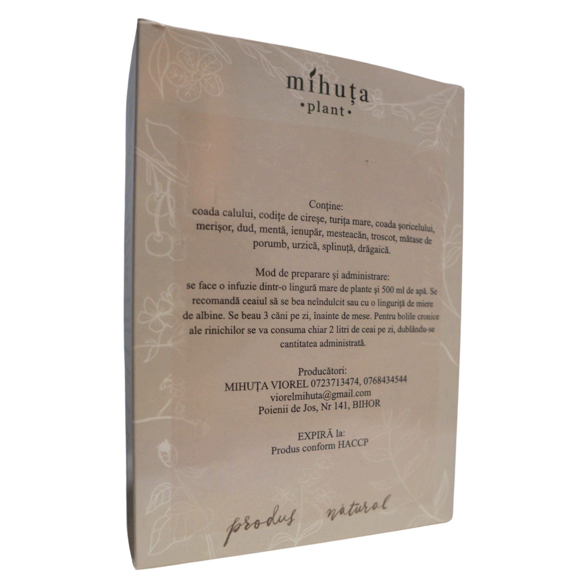 Ceai pentru Rinichi, Mihuta Plant, Natural, 200 g - eMAG.ro