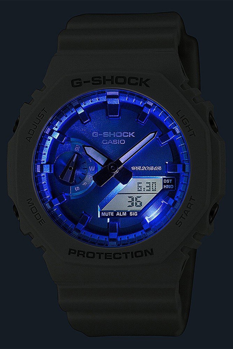 Casio, Ceas analog si digital G-Shock, Alb, Bleu - eMAG.ro