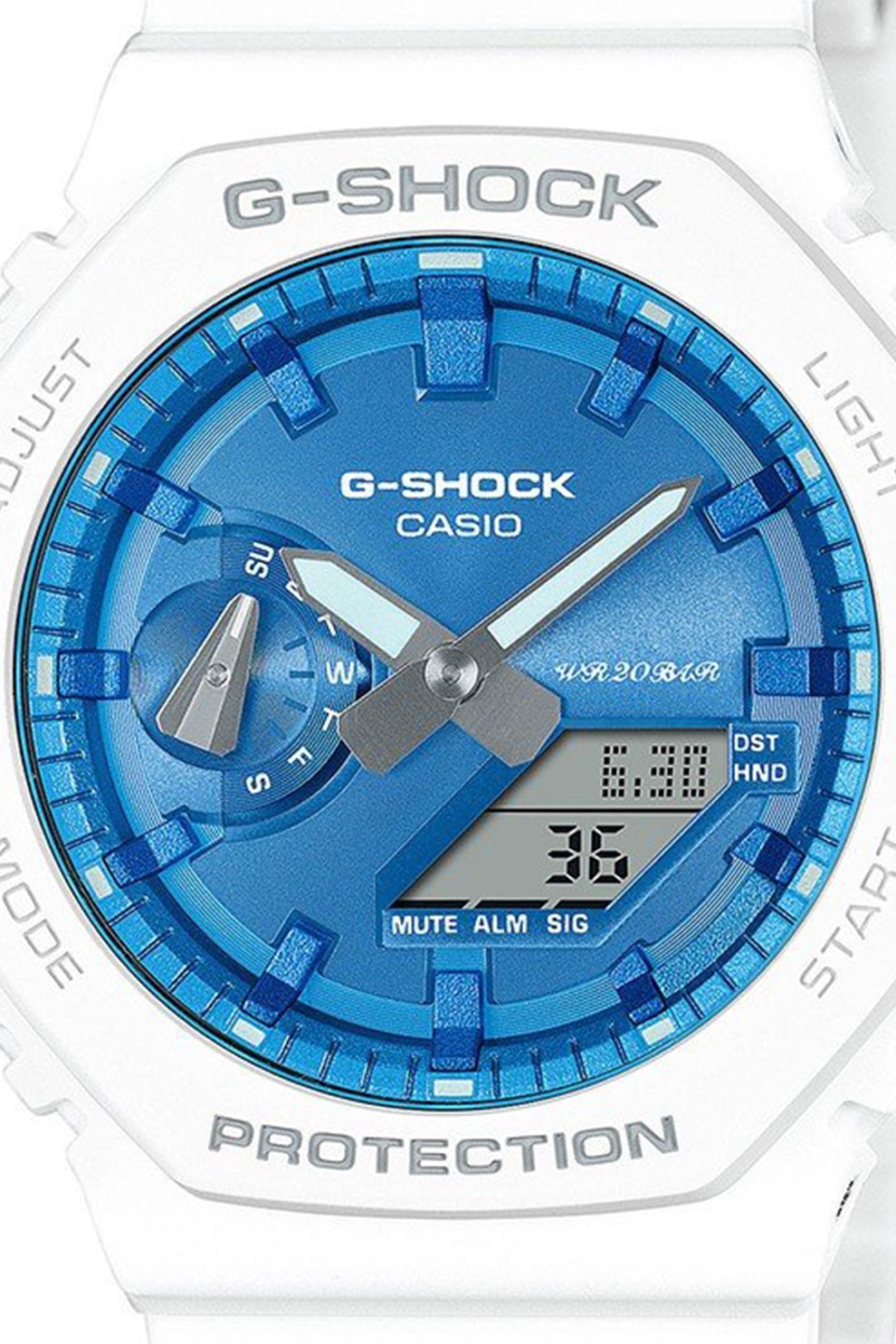 Casio, Ceas analog si digital G-Shock, Alb, Bleu - eMAG.ro