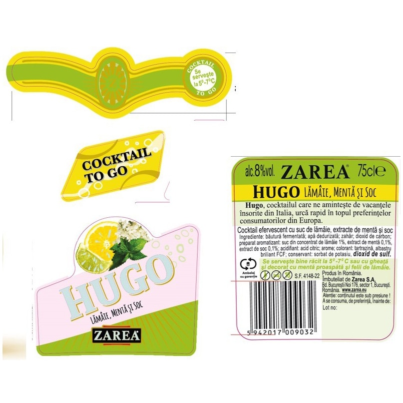 Zarea Cocktail To Go Hugo - Lamaie, Menta si Soc 0.75L - eMAG.ro