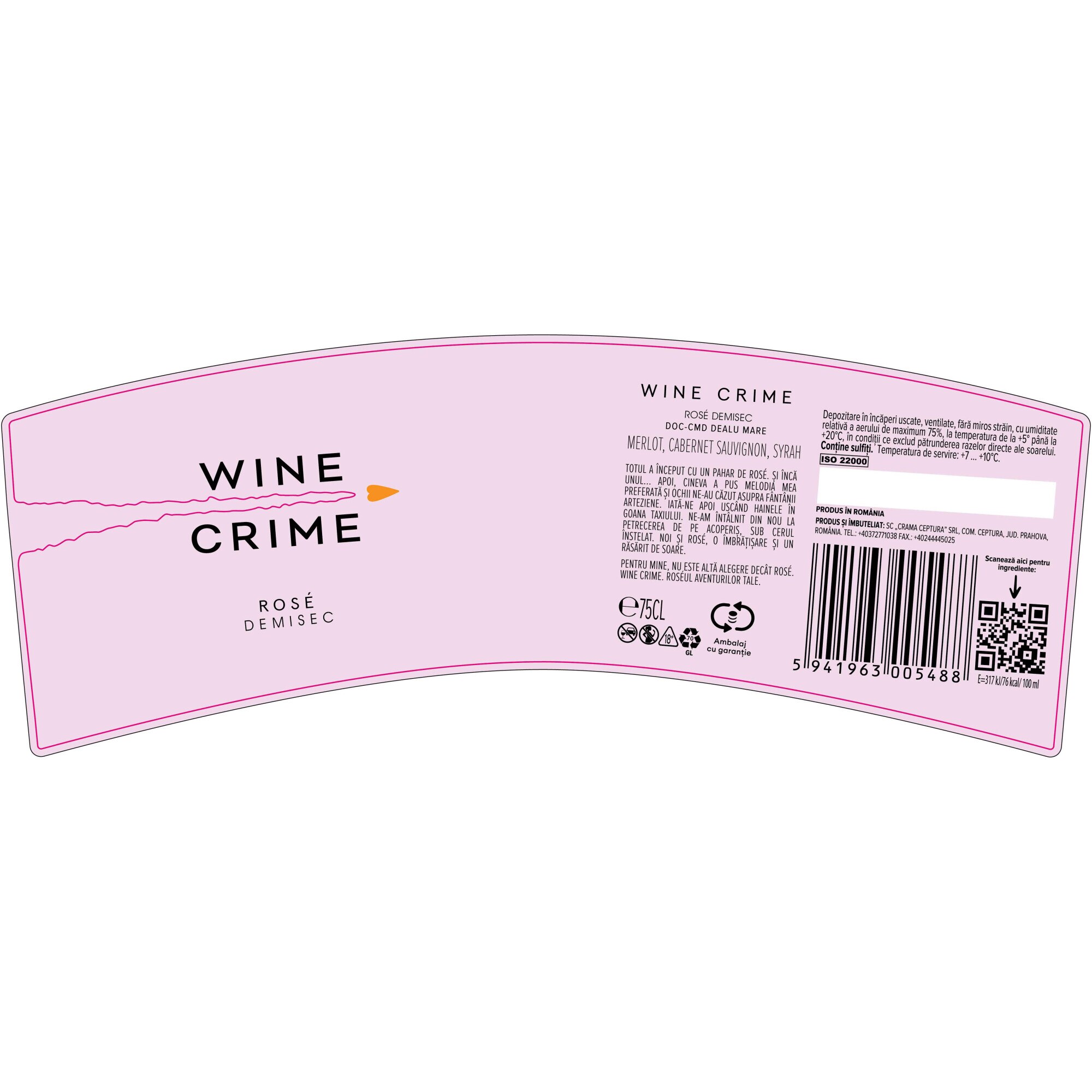 Vin Rose Wine Crime, Demisec, 0.75l - eMAG.ro