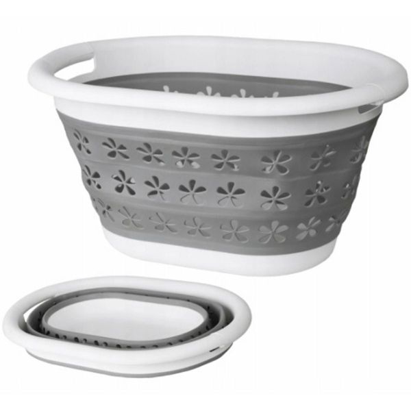 Cos de rufe pliabil, Capacitate 25 l, Confectionat din plastic si ...