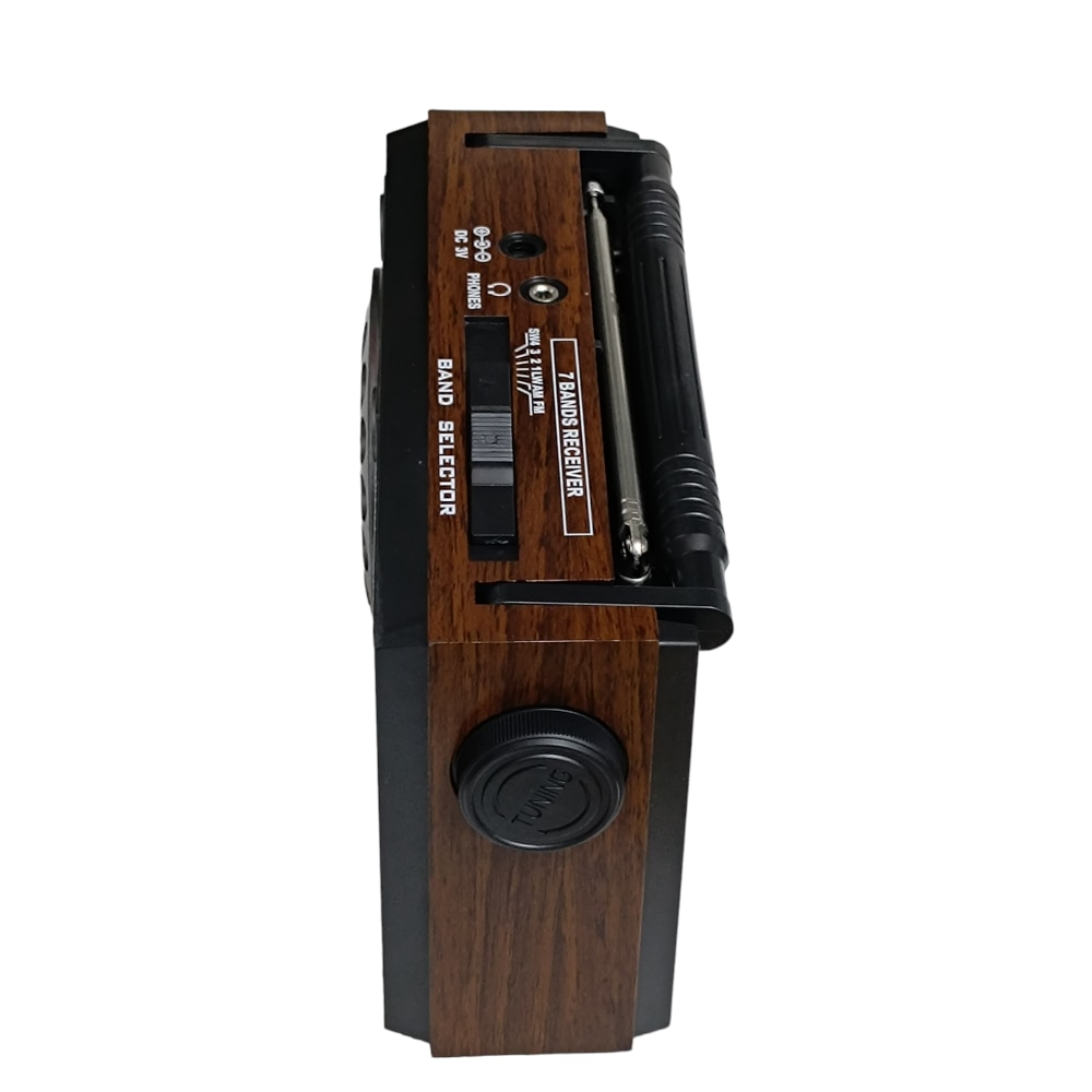 Radio portabil model retro cu acumulator intern si baterii, AM/FM/LW/SW ...