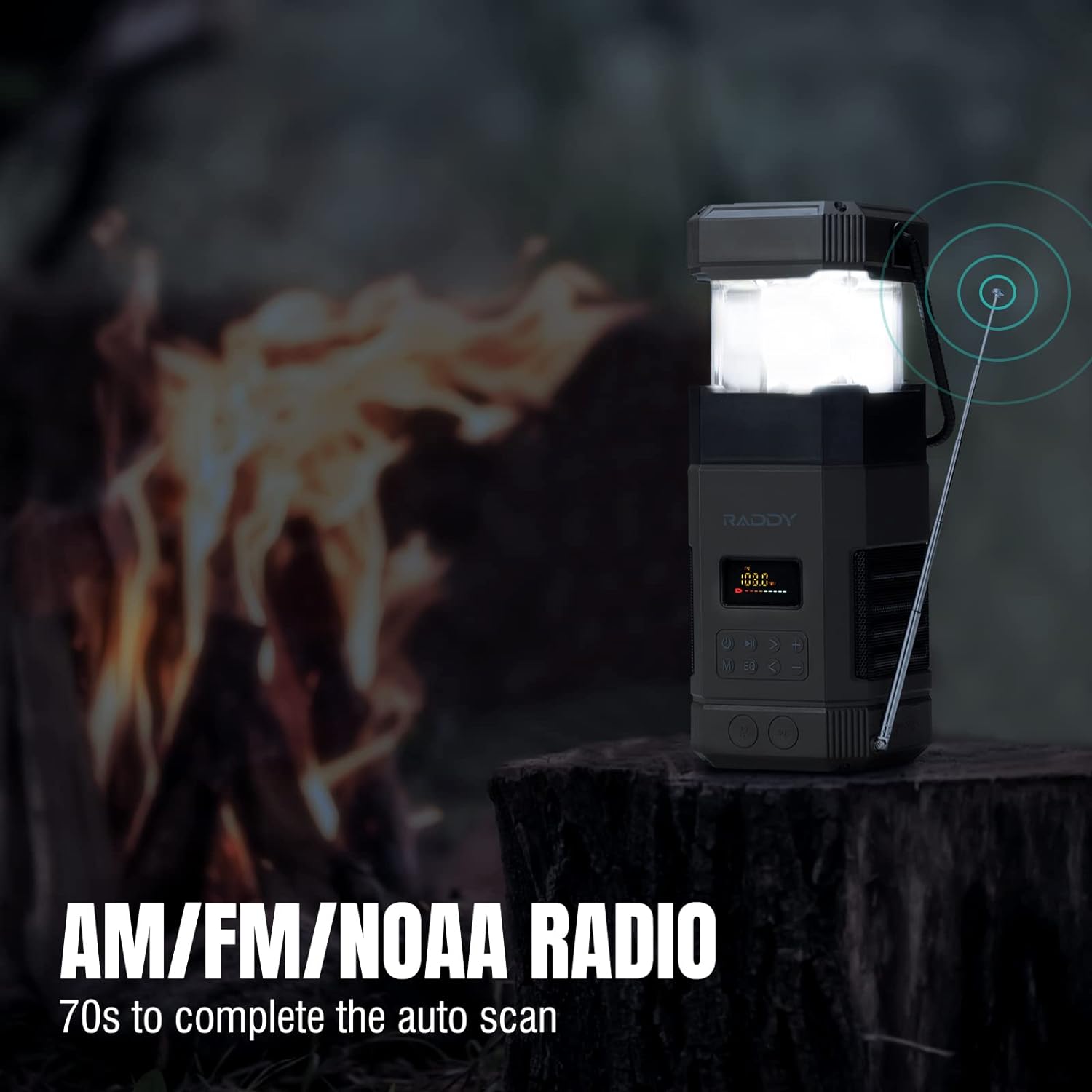 Radio portabil multifunctional AM-FM, ZEEVOS, incarcare solara si ...