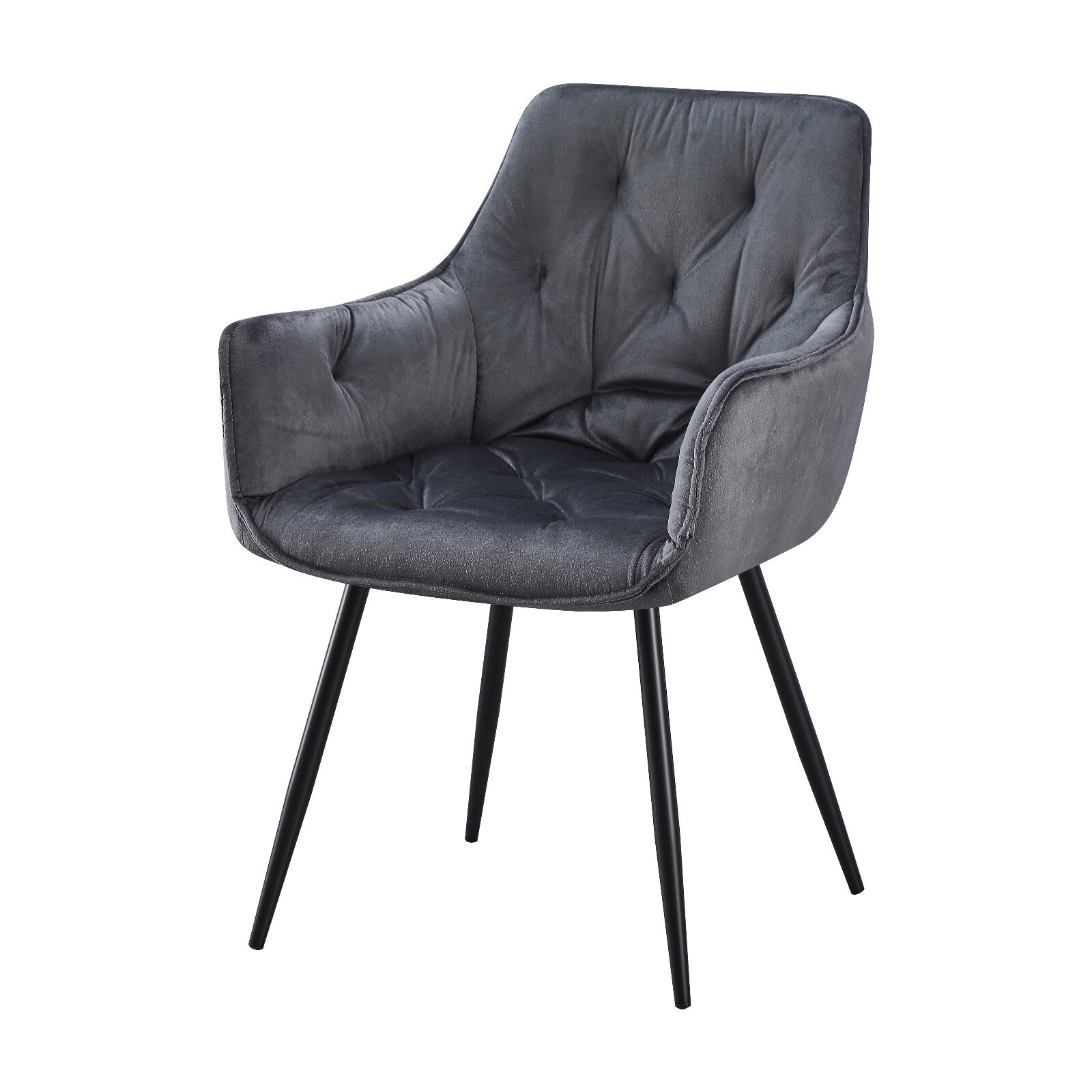 Scaun tapitat dining modern gri, catifea impermeabila - eMAG.ro
