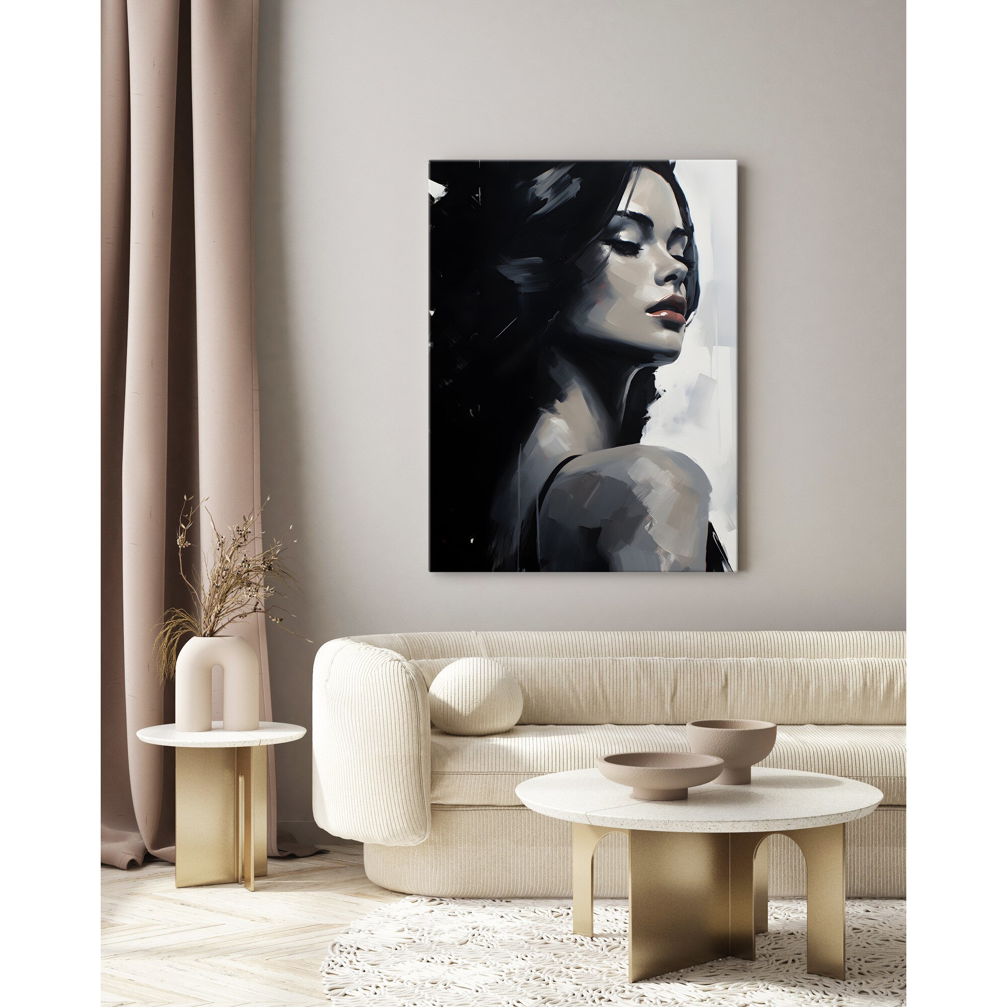 Muralo Tablou femeie frumoasa, fermecatoare, portret pe panza 70 cm x ...