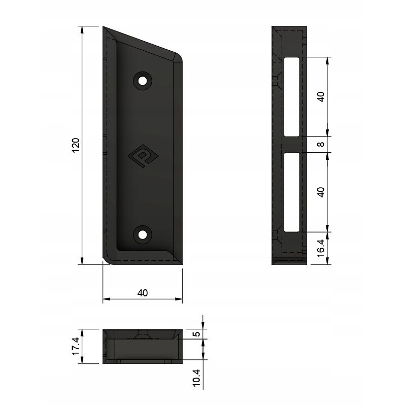 Set 2 suporturi de perete pentru tableta, Printz, 10 mm, Negru - eMAG.ro