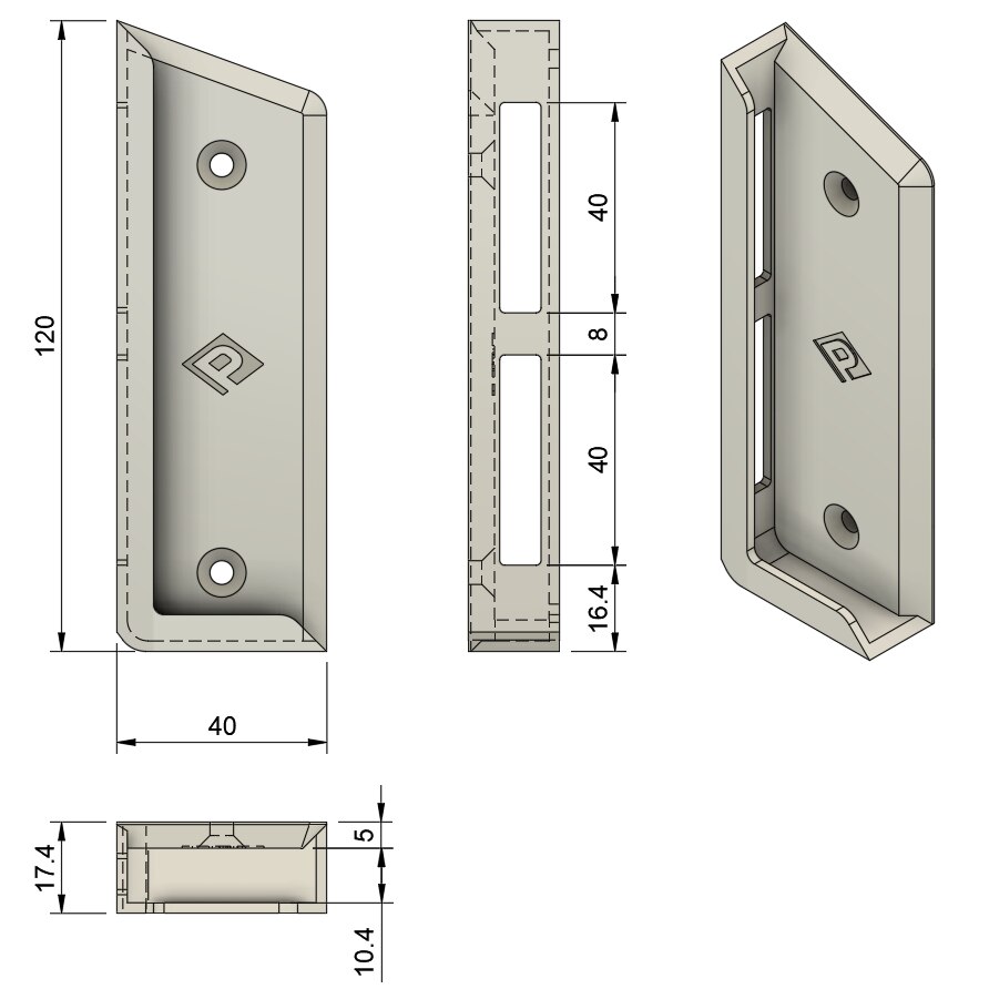 Set 2 suporturi de perete pentru tableta, Printz, 10 mm, Negru - eMAG.ro